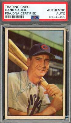 Hank Sauer PSA DNA Signed 1953 Bowman Color Autographed | eBay