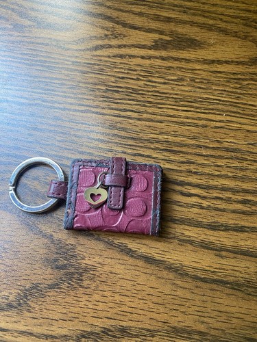 Coach Key Ring Bag Charm Mini Signature Wallet Keychain Photo Holder | eBay