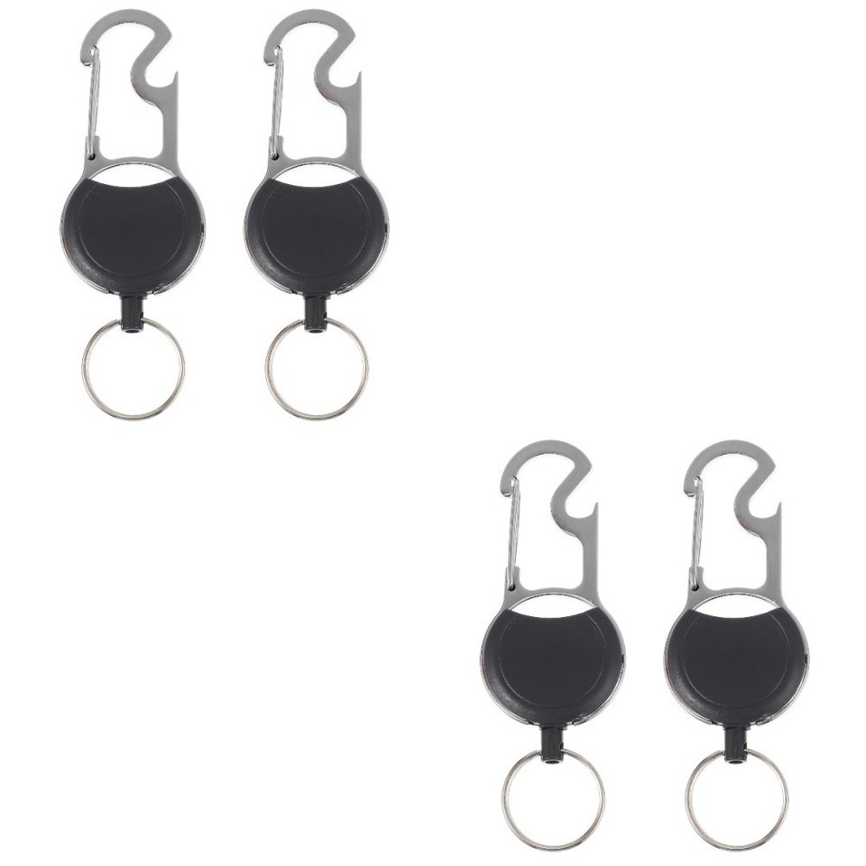 2 Pack Key Hanger Retractable Card Holder Carabiner Clip Heavy Duty ...
