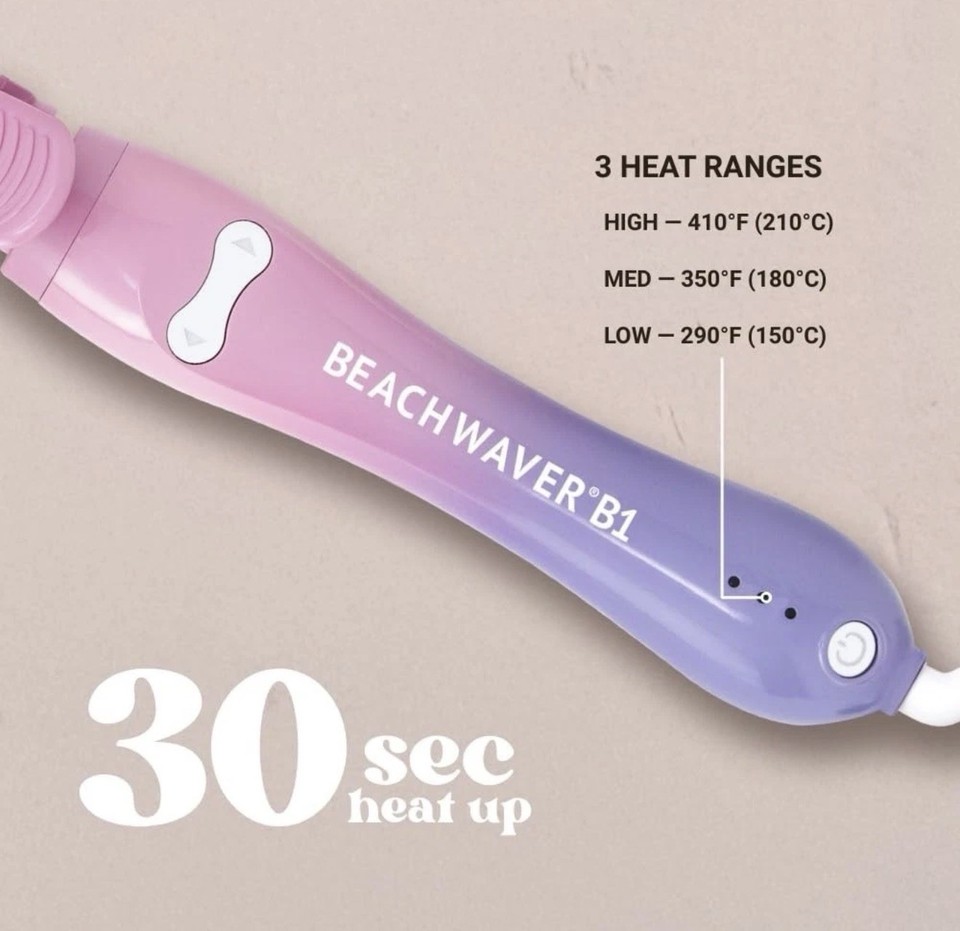 BEACHWAVER B1 Auto Rotating Curling Iron 1" Barrel Pink Sunset | eBay