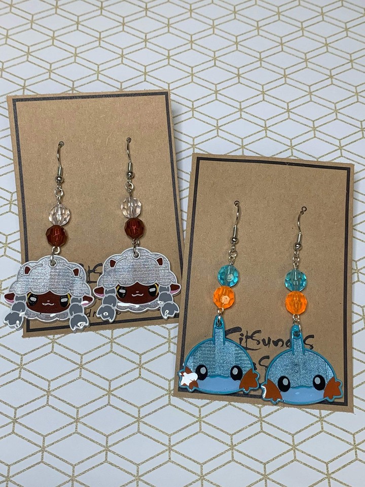 Made to Order - Poke Monster - Fish Hook Earrings - Set 06 | eBay