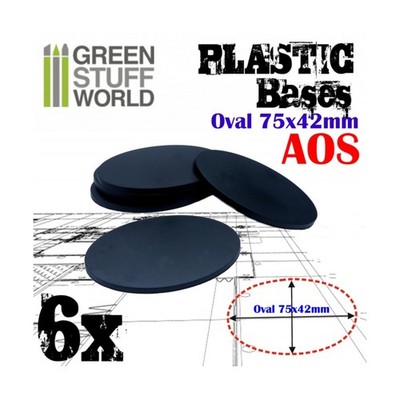 Green Stuff World Bases 75x42mm Oval Plastic Bases - Black New | eBay