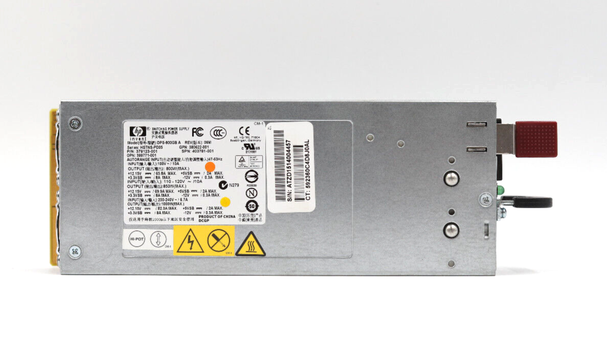 HP DPS-800GB 1000W Power Supply For DL380 G5 P/N: 403781-001 Tested ...
