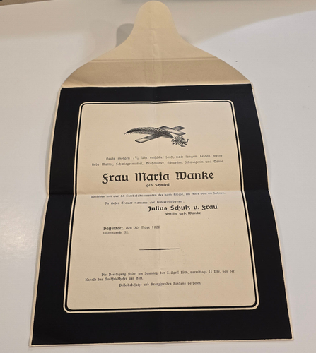 1926 DEUTSCHES REICH DEATH NOTICE COVER Envelope German Pre WW2 WWII ...