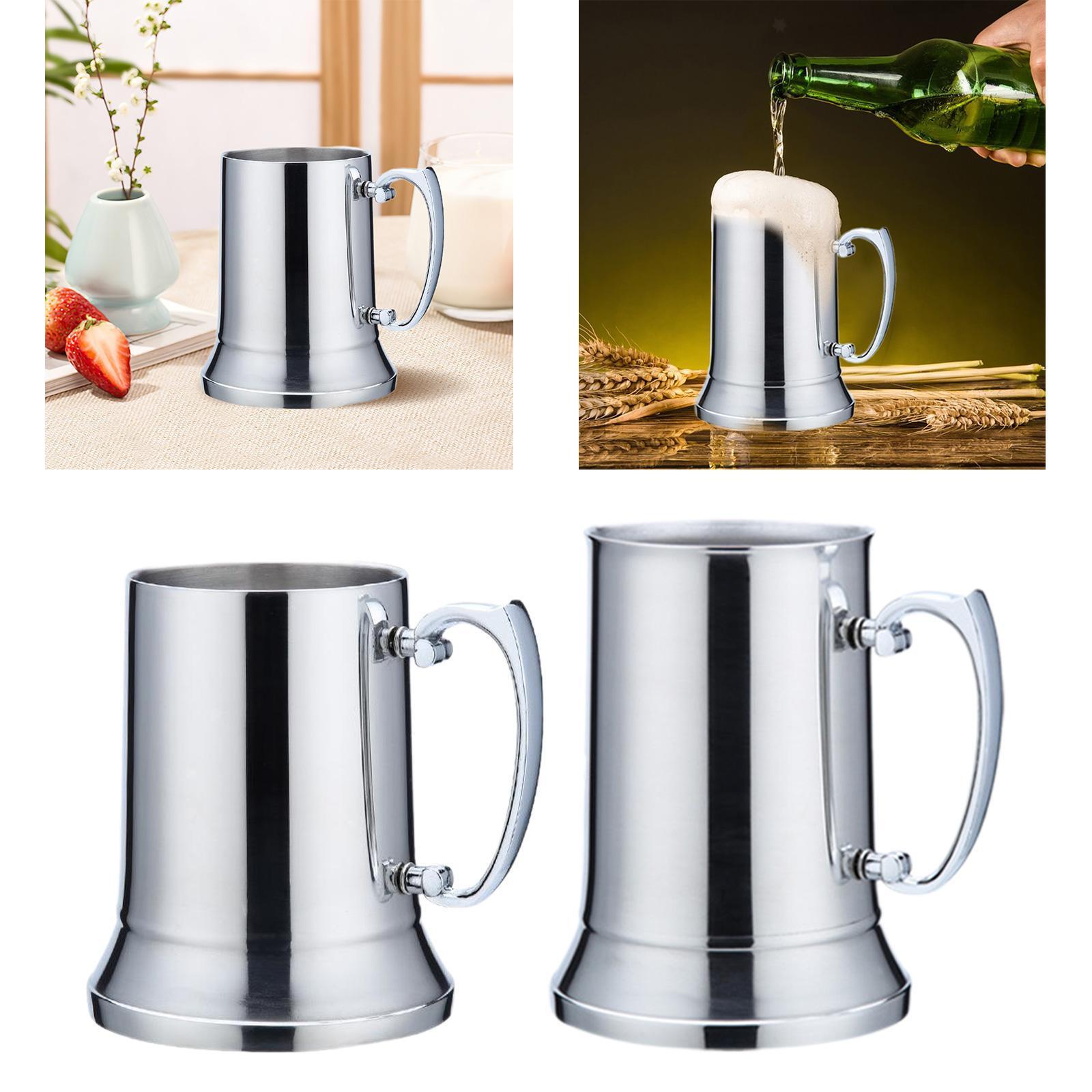 Stainless Steel Beer Mug Double Wall Tankard Drinkware for Coffee Party ...