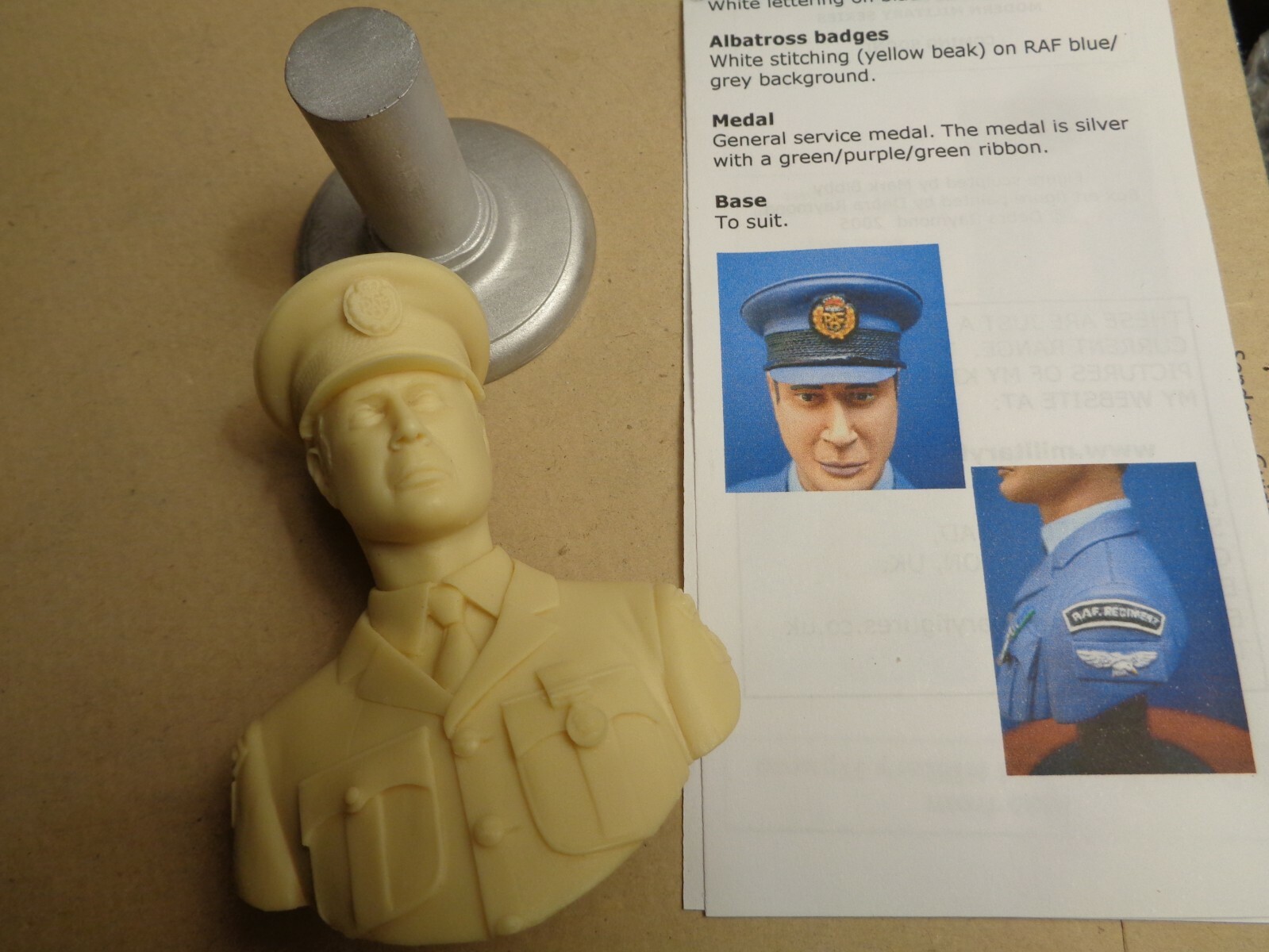Debra Raymond Military Figures, 1/9 scale resin bust kit, RAF Regiment ...