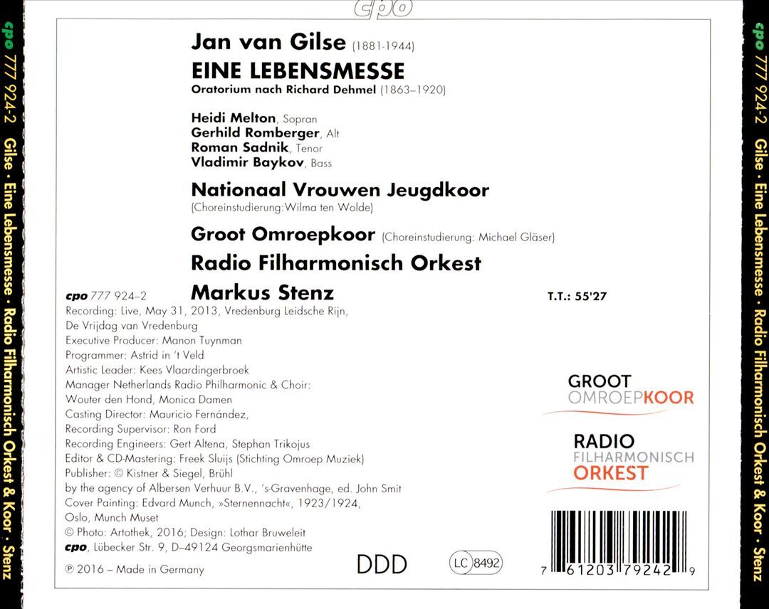 MARKUS STENZ / RADIO FILHARMONISCH ORKEST JAN VAN GILSE: EINE ...