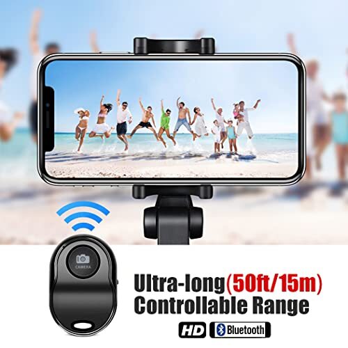 Upgraded Bluetooth Remote Shutter for iPhone & Android Camera Wireless ...