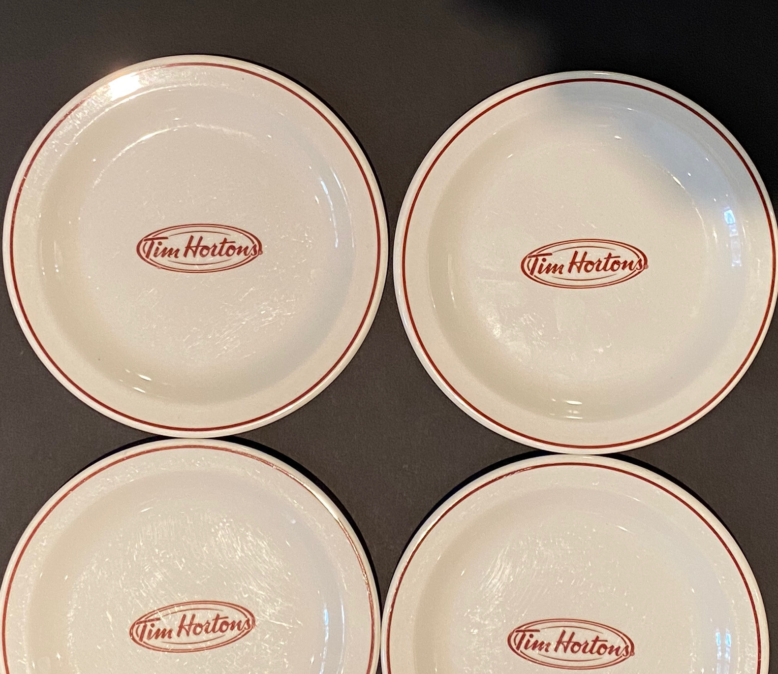 Tim Hortons steelite Set 6 porcelain 6” side plate saucer made in ...