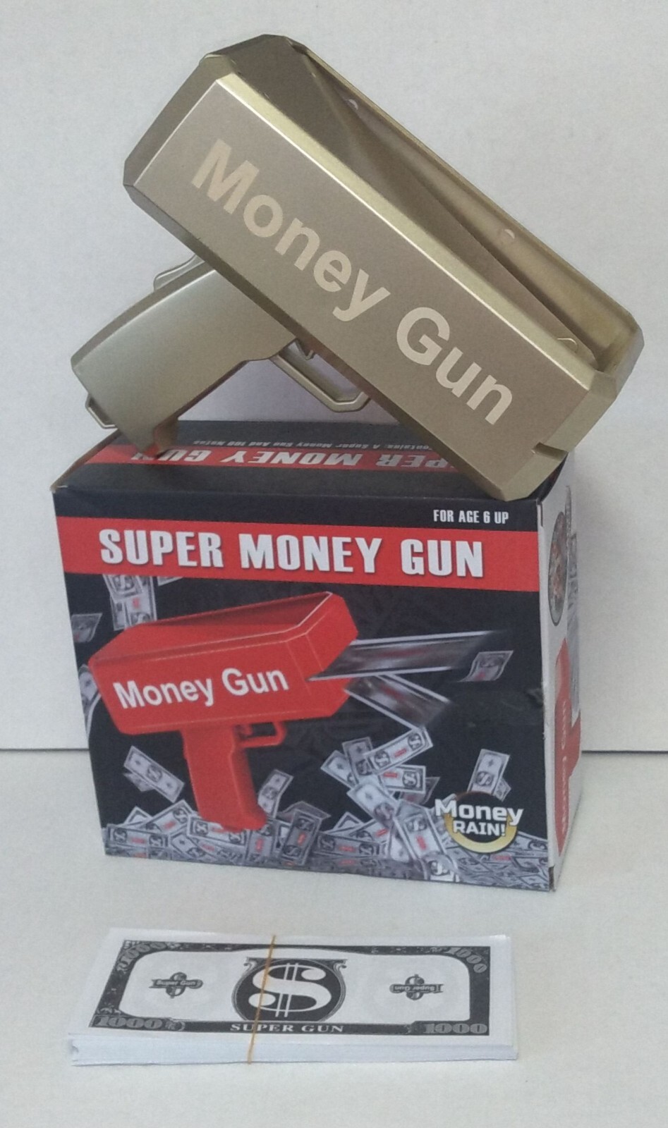 Money Guns Shooter Super Money Gun Make it Rain Toy Gun Gold Brand New ...