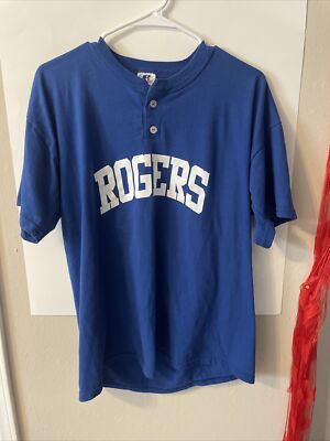 Russell Athletic Nublend M Blue Rogers Number 12 Medium Button Up Shirt ...
