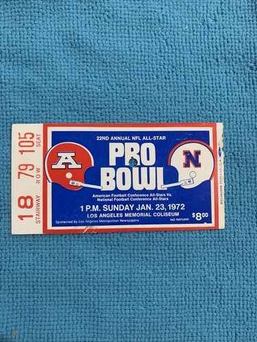 1972 NFL Pro Bowl, AFC Vs NFC. Los Angeles Coliseum | eBay