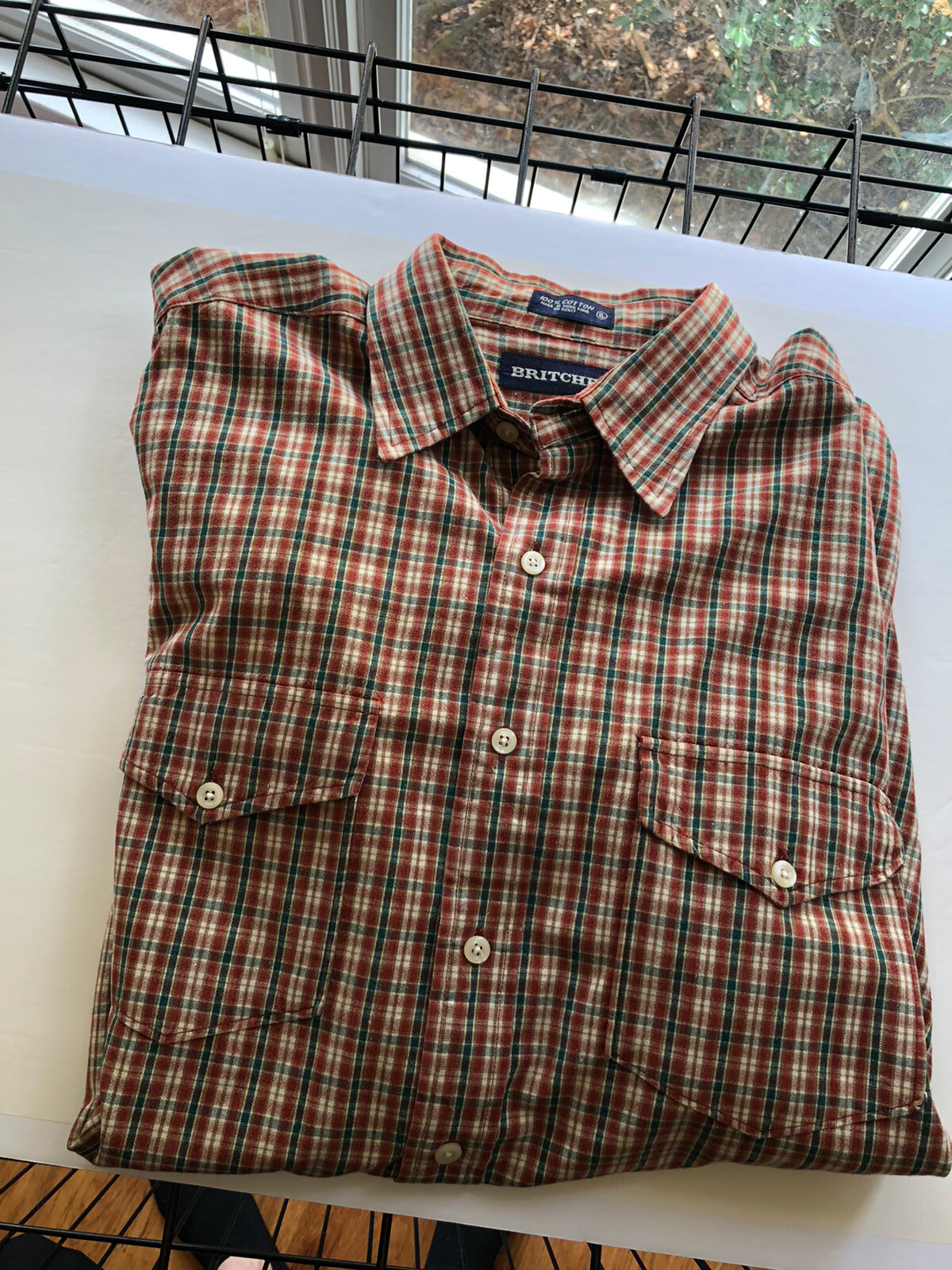 Vintage 90s Britches Great Outdoors Plaid Work Shirt Extra Large XL ...
