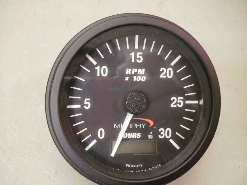 Murphy TDH252B Analog 0-3000 RPM 3" Face Tachometer + Digital Hour ...