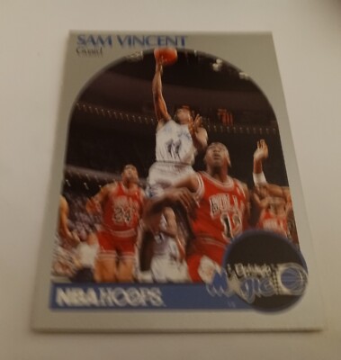 1990-91 NBA Hoops Sam Vincent Card #223 - Michael Jordan Wearing Jersey ...