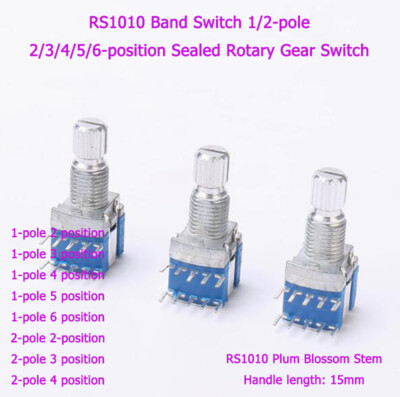 RS1010 Band Switch 1/2-pole 2/3/4/5/6-position Sealed Rotary Gear ...