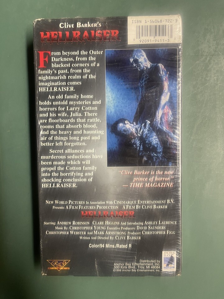 Hellraiser (VHS, 1998) Anchor Bay 92091941133| eBay