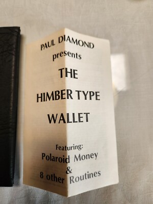 Vintage Magic Trick Paul Diamond The Himber Type Wallet Polaroid Money ...