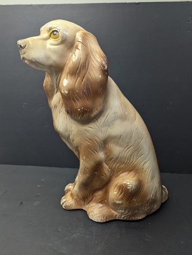Chalkware Painted Cocker Spaniel Dog Still Bank 15.5" Vintage | eBay
