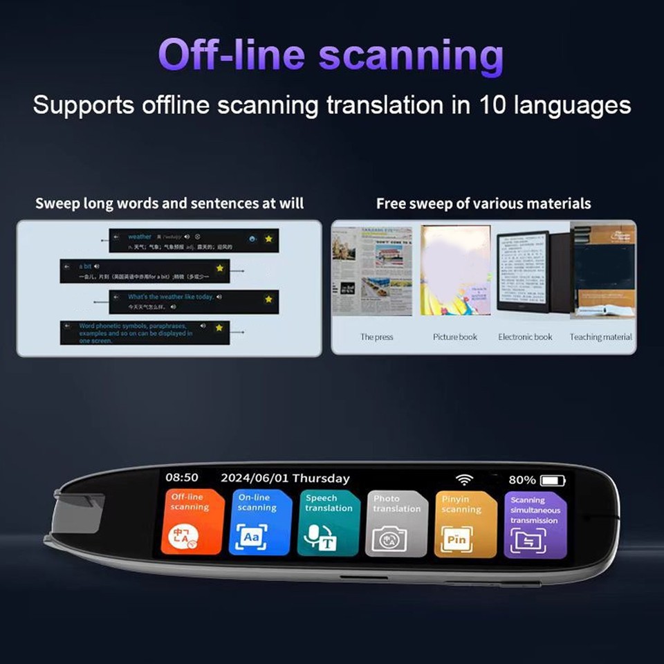 °142 Languages Translator Device Scan Reader Pen Touch Screen Offline ...