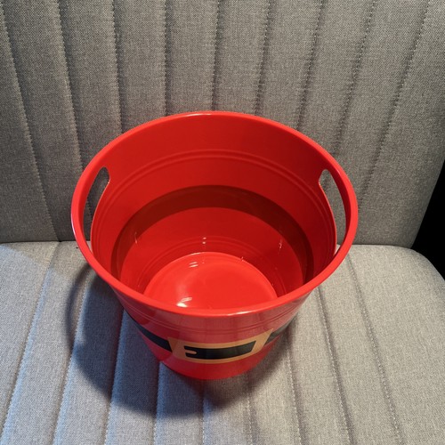 New Red Santa Belt Bucket Round 7.954 in w/ Handles (multi Purpose) | eBay