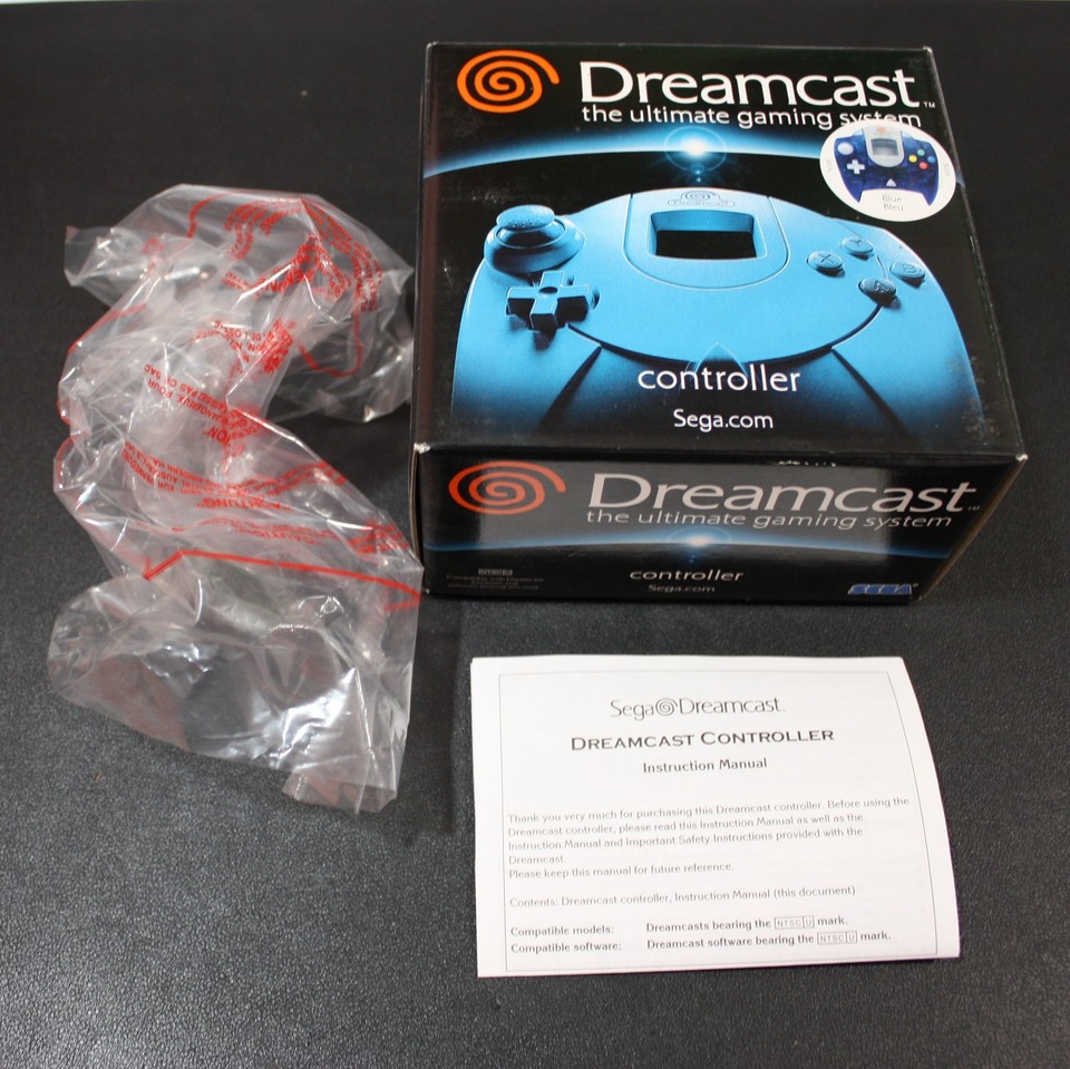 Sega Dreamcast OEM Blue Controller With Box Tested and working | eBay