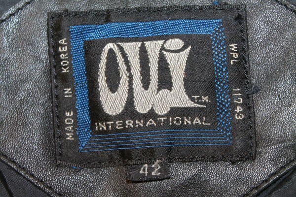 MENS OUI INTERNATIONAL VINTAGE BLACK LEATHER FLIGHT/P… - Gem