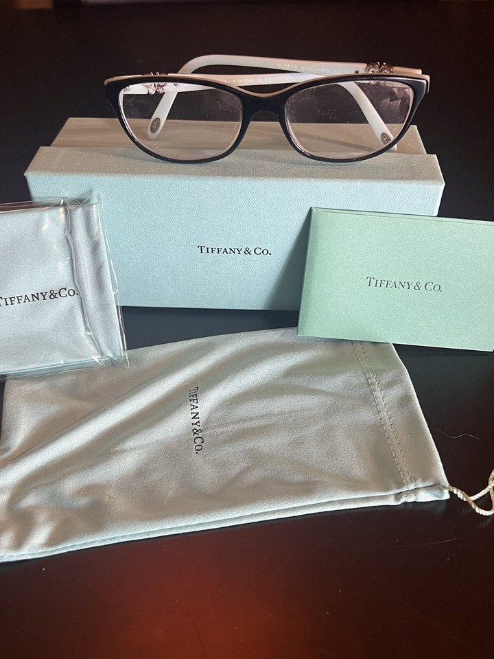 TIFFANY & CO. RX "Silver Butterfly Charm" Black/Light Blue Reading ...