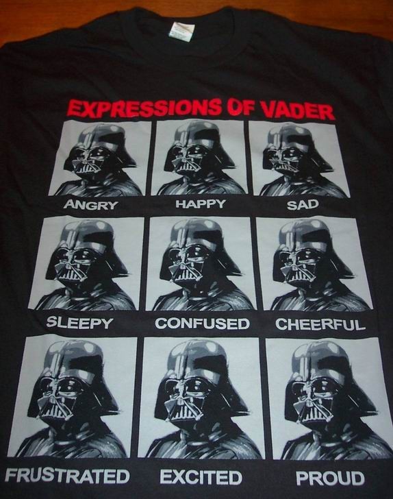 Star Wars DARTH VADER EXPRESSIONS T-Shirt SMALL NEW | eBay