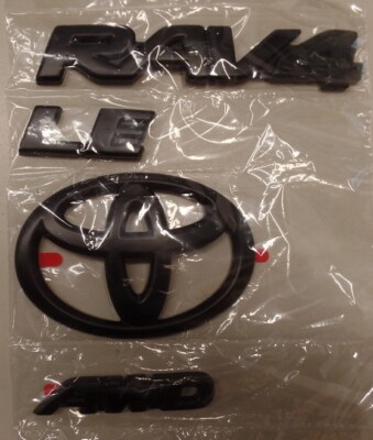 OEM TOYOTA RAV4 LE ALL WHEEL DRIVE 2019-2023 BLACK-OUT EMBLEM OVERLAY ...