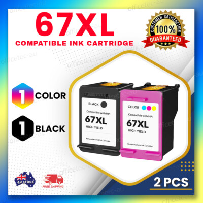 2x Non-OEM Ink 67XL For HP DeskJet 2300 2721e 2820e 4121e Envy 6030 ...
