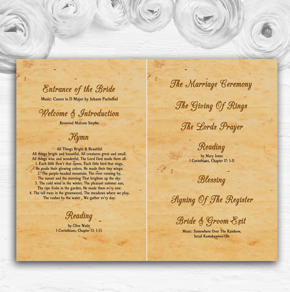 Shabby Chic Rustic Vintage Lace Wedding Double Sided Cover Order Of ...