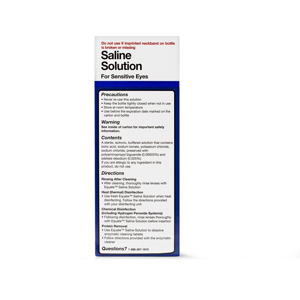 4 Bottles Equate Saline Solution for Sensitive Eyes Twin Pack 12 Oz ...