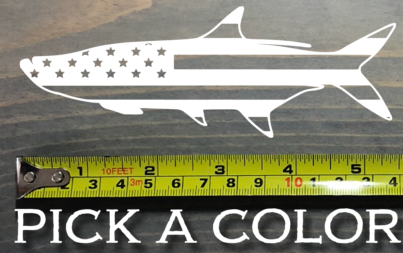 Tarpon Sticker Decal Fly Fishing USA Flag AFTCO Pelagic Orvis HUK 5.5 ...