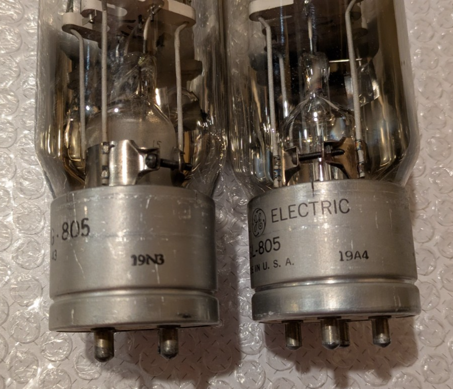 VT-143 / 805 GE JAN-CG-805 Matched Pair MILSPEC Industrial Tubes Black ...