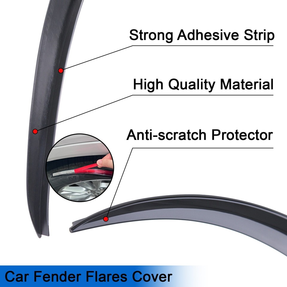 29'' Car Wheel Eyebrow Arch Trim Lips Strip Fender Flares Pure Black ...