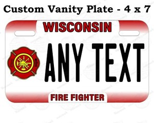 Wisconsin Firefighter Personalized ATV Plate Motorcycle Plate | eBay
