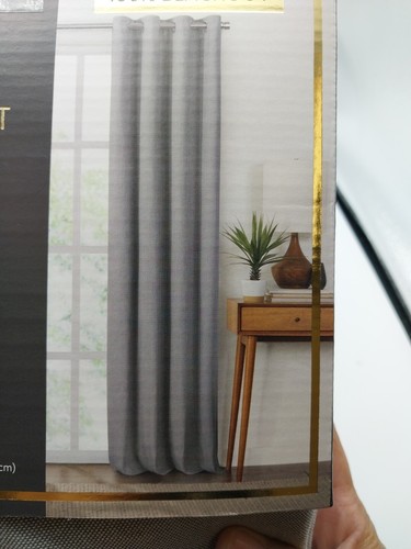 Fieldcrest Davina Chambray Grommet Panel Curtain Limestone Gray 50in W ...