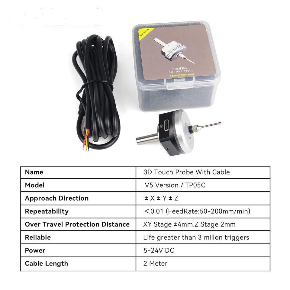 CNC 3D Touch Probe Edge Finder,V5 NPN 3D Edge Finder to Find Desktop ...