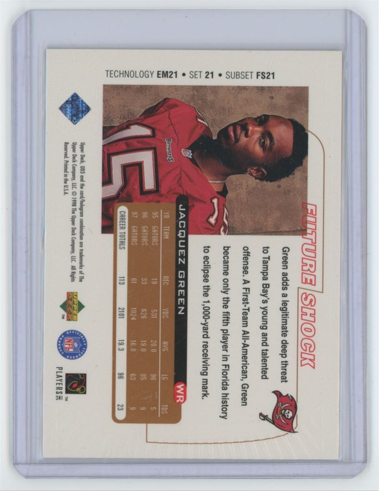 1998 Upper Deck Future Shock Jacquez Green Rookie . Tampa Bay ...