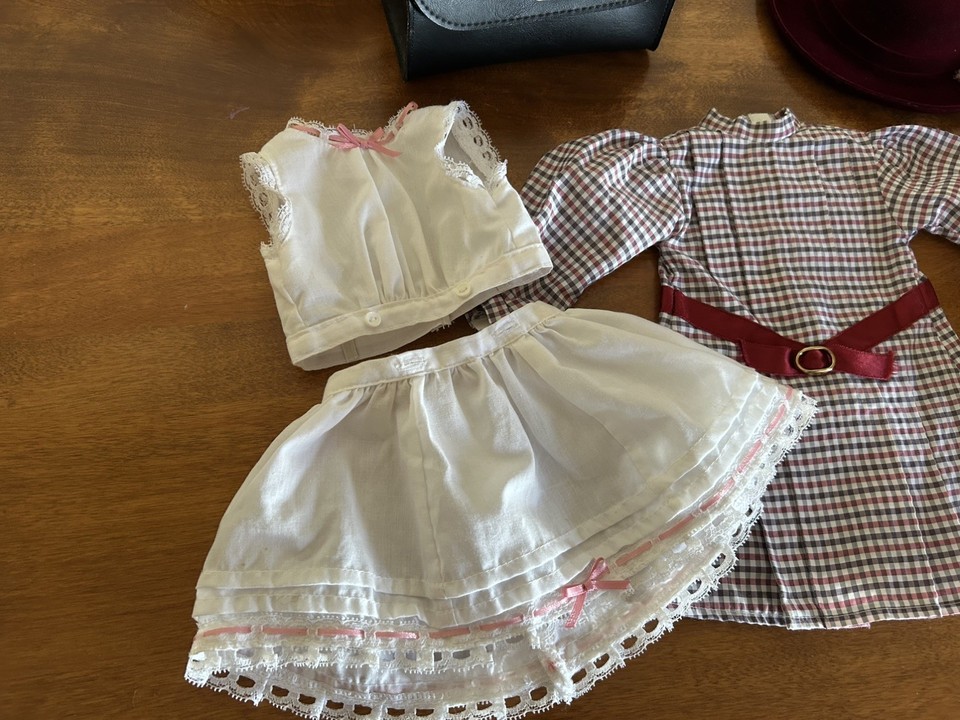 PLEASANT Samantha Lot Lacy Whites Valise Ice Skates Meet Hat Dress ...