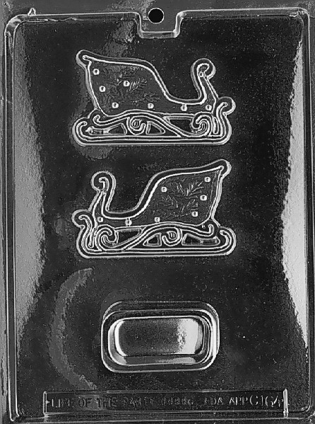 SMALL SLEIGH POUR BOX mold Chocolate Candy plaster soap molds santa ...