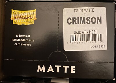 Matte Crimson Case Display Dragon Shield 10 Packs 100 Standard Size ...