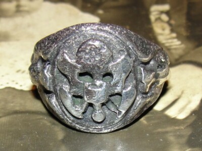 Antiqued Sterling Silver World War II 2 United States Oval Army Ring | eBay