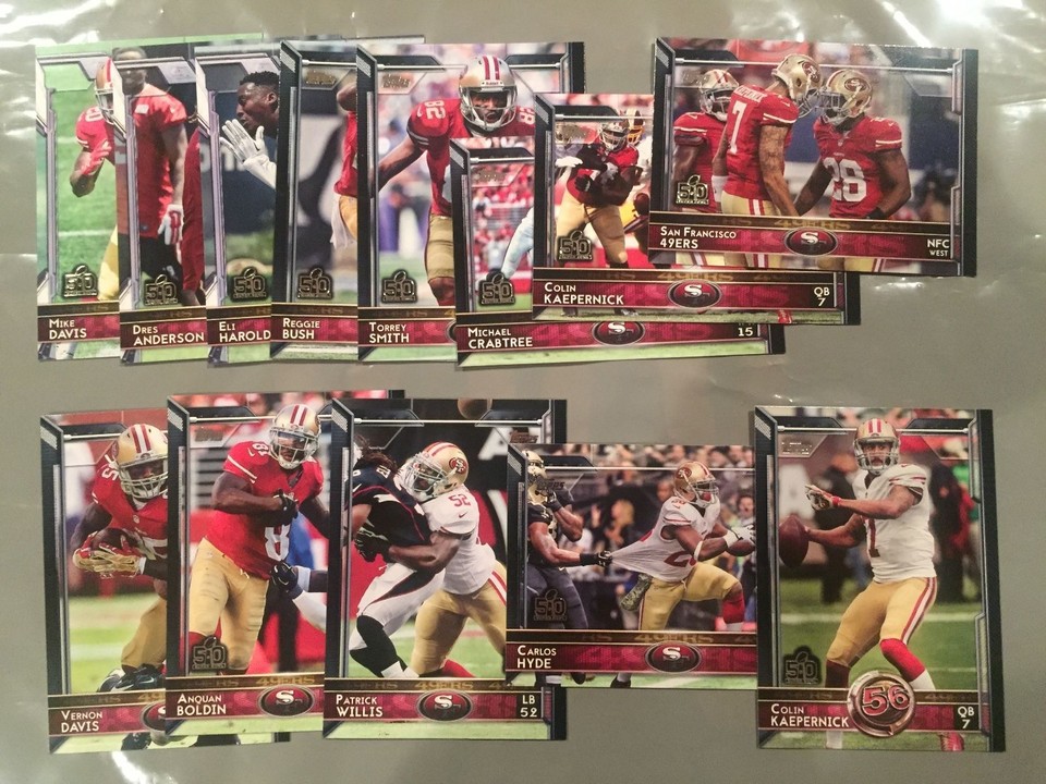 2015 Limited Release Super Bowl 50 Logo Topps Football Card Team Set ...