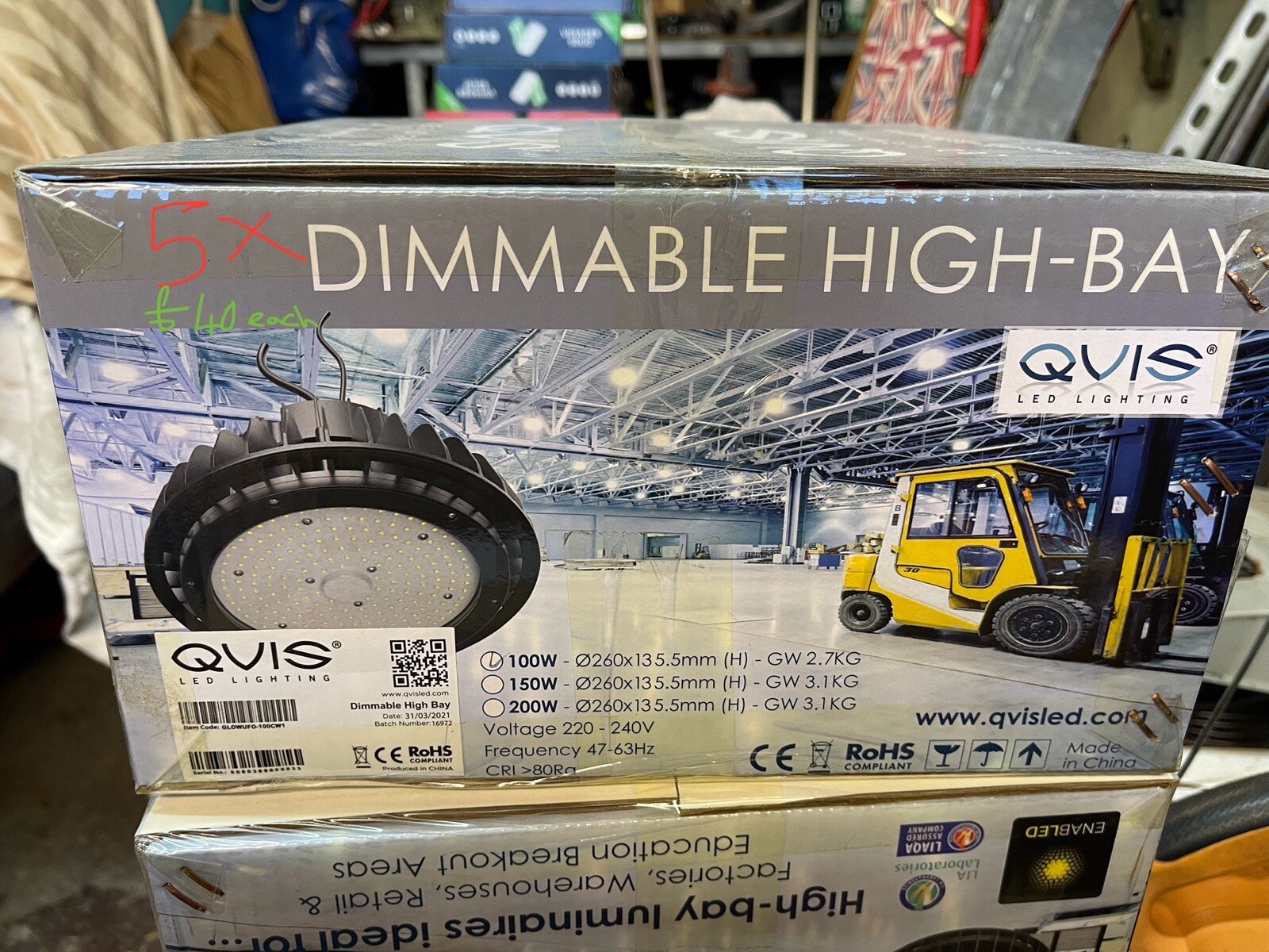 high bay led lights Industrial, Commercial 100w QVIS Dimmable | eBay UK