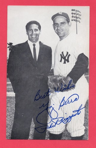 Phil Rizzuto Yogi Berra Signed Autographs NY Yankees Yanks Postcard JD ...