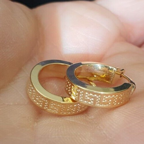 NEW 9ct Yellow Gold Small Hoop Earrings Hallmarked 375 Made in Italy ...