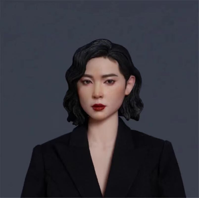 1/6 Asian Female Head Sculpt Curly Hair Vintage Beauty for 12" HT ...