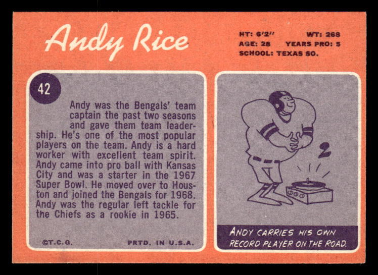 1970 Topps #42 Andy Rice EX | eBay
